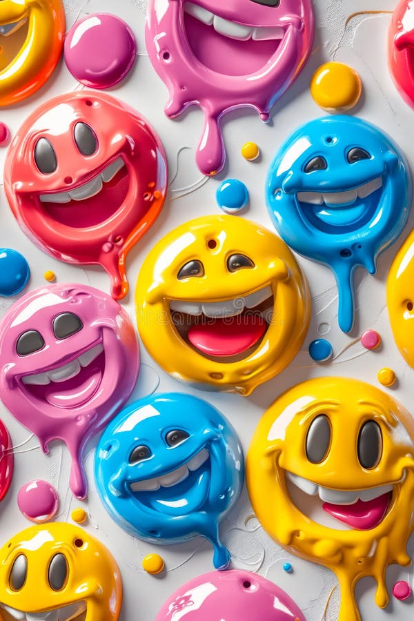 A Bunch of Colorful Smiley Faces with Different Expressions on Them ...