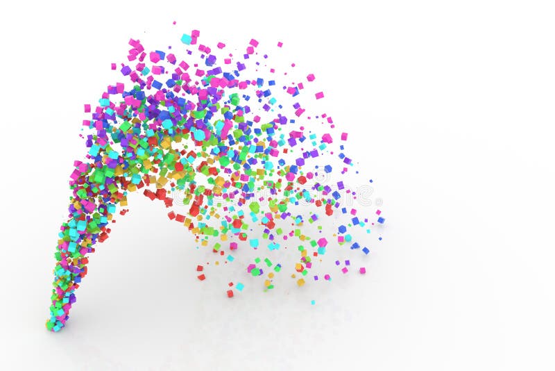 Bunch of Colorful Square Boxes Flow from the Floor, Modern Style ...