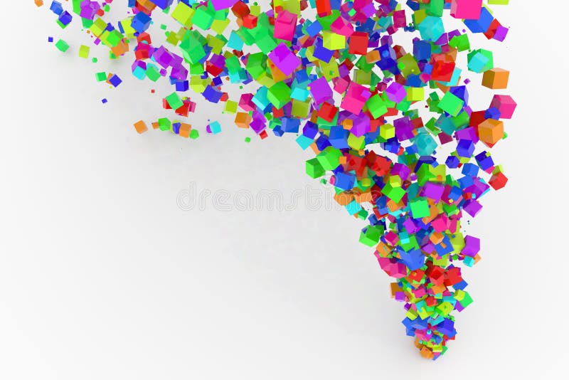 Bunch of Colorful Square Boxes Flow from the Floor, Modern Style ...