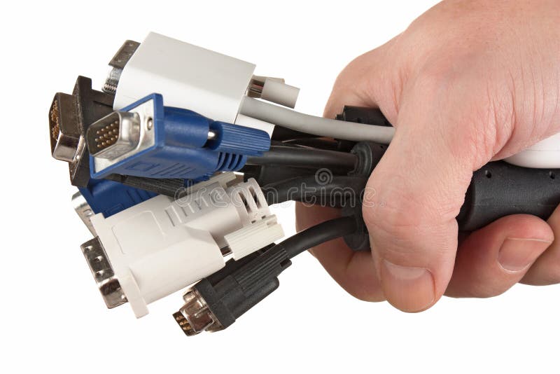 Bunch of Computer Cables with Sockets Stock Image - Image of ...