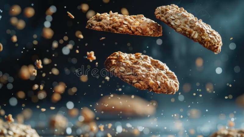 A Bunch of Cookies Flying through the Air Stock Illustration ...
