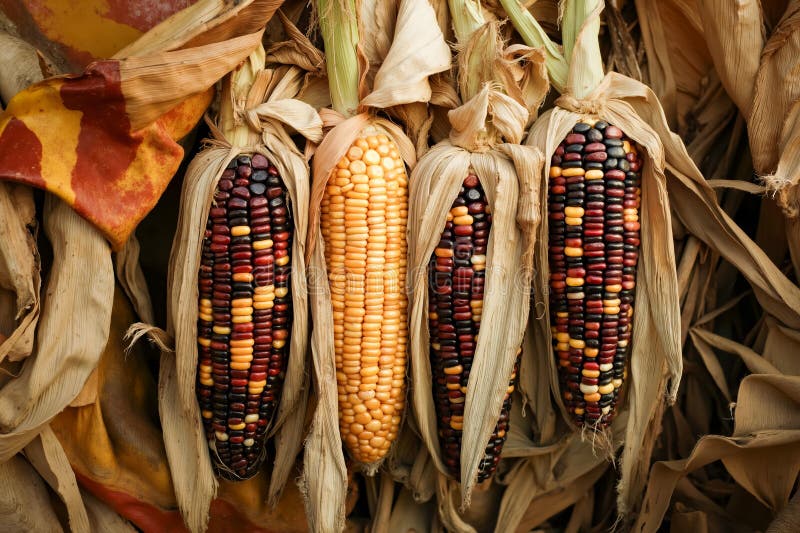 A Bunch of Corn on the Cob in a Field Stock Photo - Image of left ...