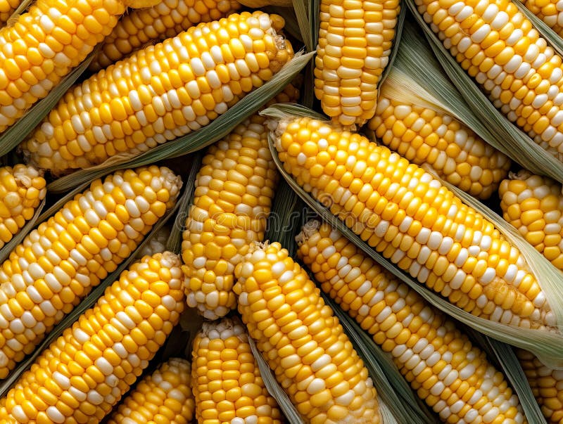A Bunch of Corn on the Cob is Laying on the Ground Stock Photo - Image ...