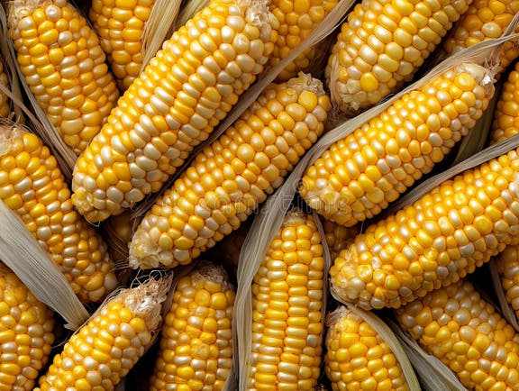 A Bunch of Corn on the Cob is Shown in a Pile Stock Image - Image of ...