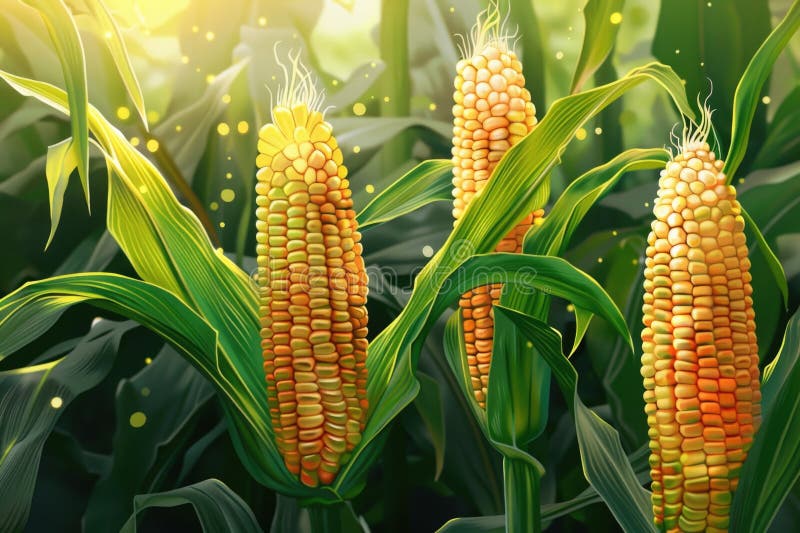 A Bunch of Corn Growing in a Field. Suitable for Agricultural Concepts ...