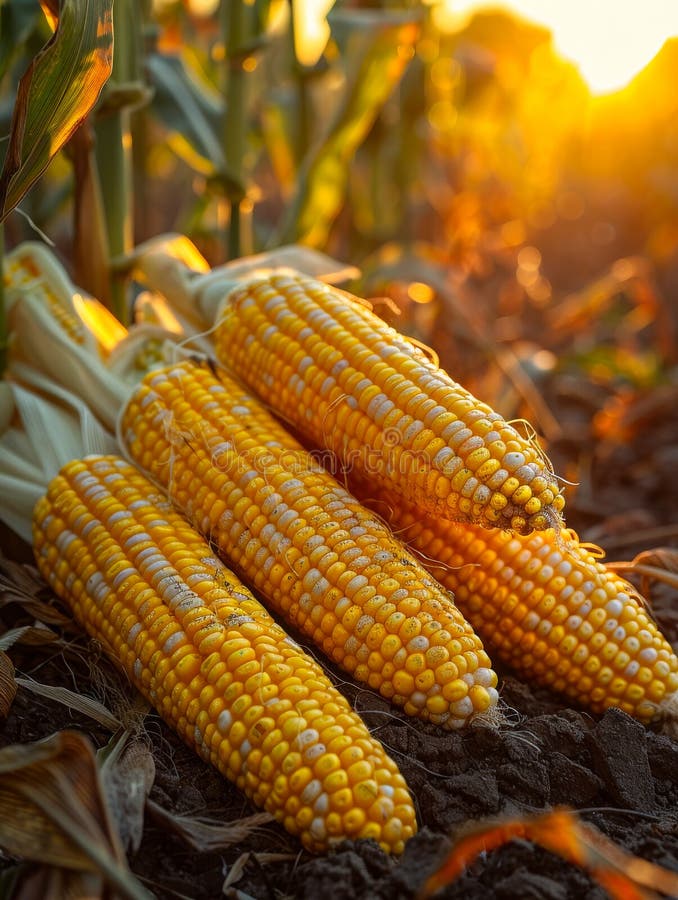 A Bunch of Corn is Sitting on the Ground. the Corn is Yellow and White ...