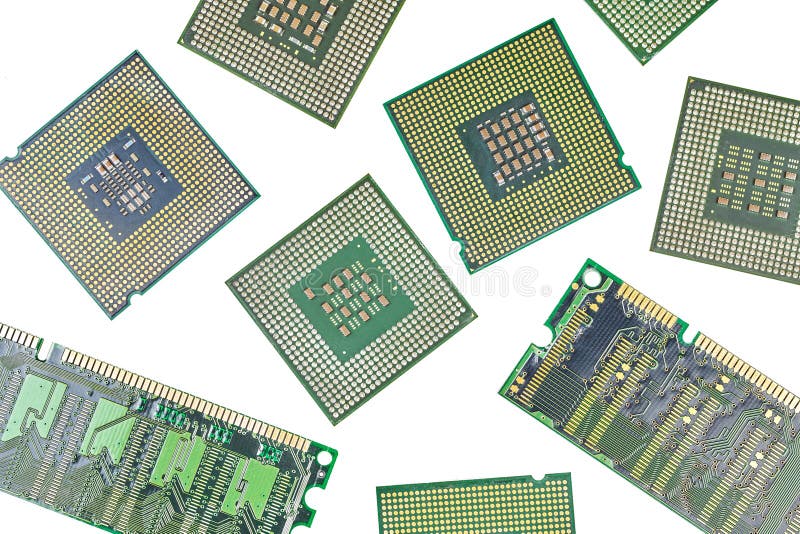 Bunch of Main Electronic Circuitry for Computers Stock Image - Image of ...