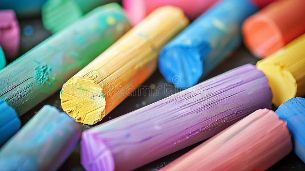 A Bunch of Crayons are Spread Out on a Table. Generative AI Stock ...