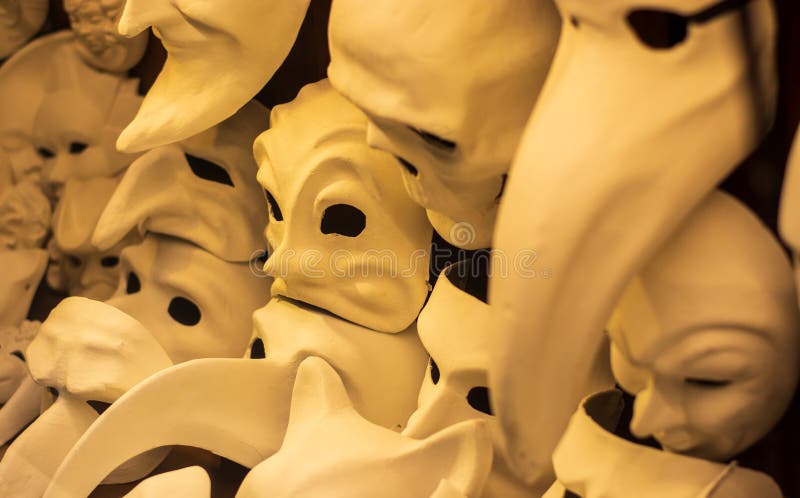 A bunch of creepy masks stock image. Image of comedy - 276568083