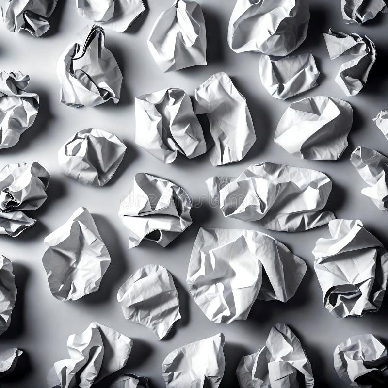 A Bunch of Crumpled Paper - Ai Generated Image Stock Illustration ...