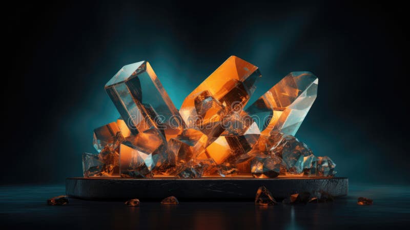 A Bunch of Crystals Sitting on Top of a Table, Mystical, Magical Fire ...