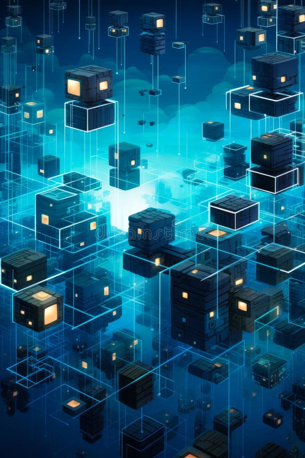 Bunch of Cubes that are All Connected Together in Pattern. Generative ...