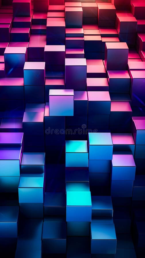 Bunch of Cubes that are in the Middle of Wall. Generative AI Stock ...