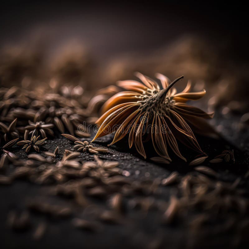 A Bunch of Cumin on a Wooden Surface. Close-up. Spices Stock ...