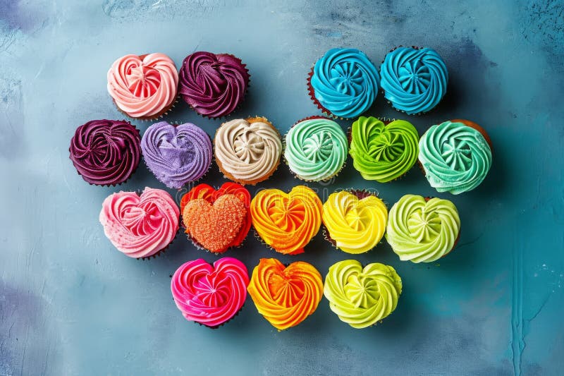 A Bunch of Cupcakes in Different Flavors and Decorations Sitting Neatly ...