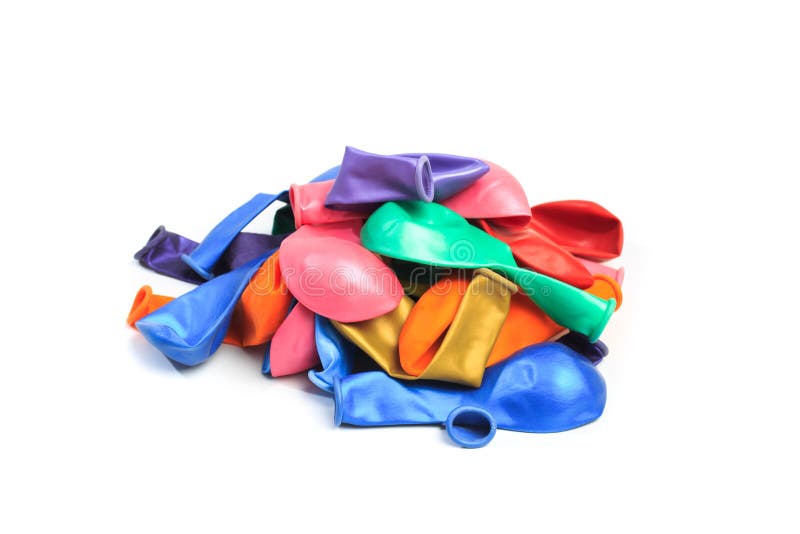 Deflated Inflatable Ball Isolated on White Background Stock Photo ...