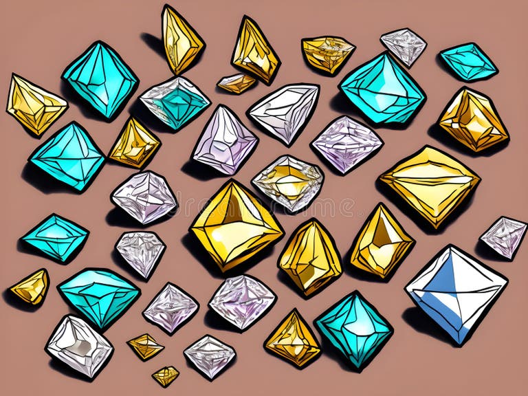 Bunch of Diamonds, Generative AI Illustration Stock Illustration ...