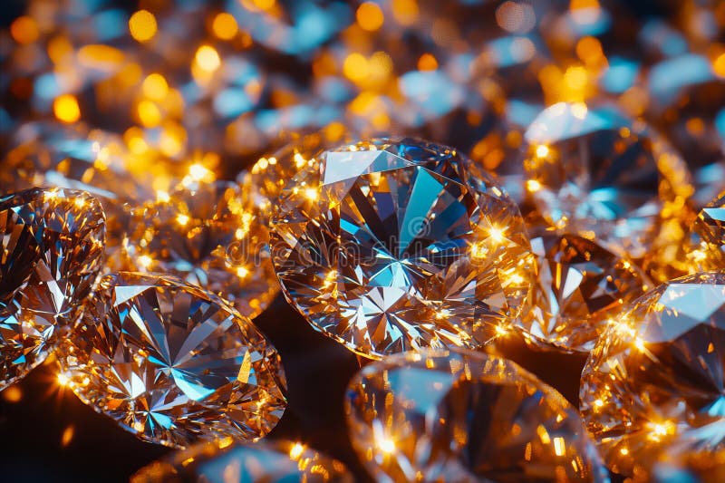 A Bunch of Diamonds that are Laying on Top of Each Other Stock Image ...