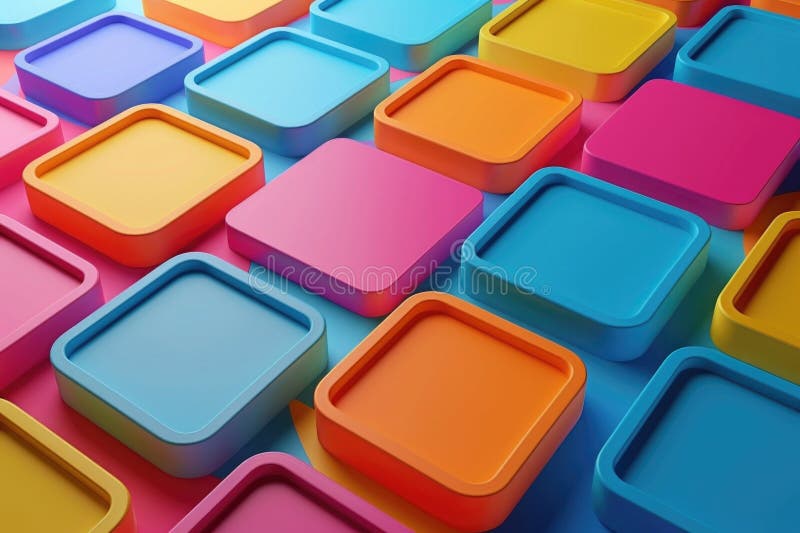 A Bunch of Different Colored Boxes Stacked on Top of Each Other ...