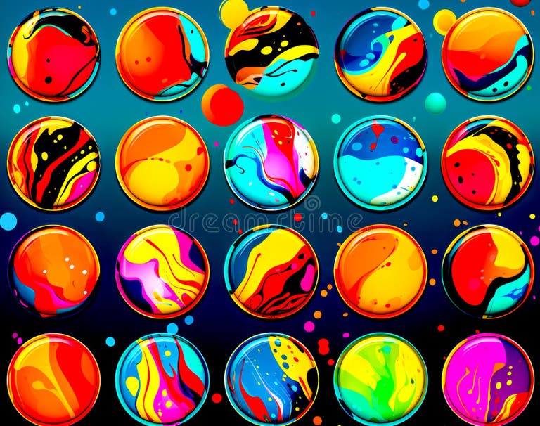 Bunch of Different Colored Bubbles Floating in the Air on Blue ...