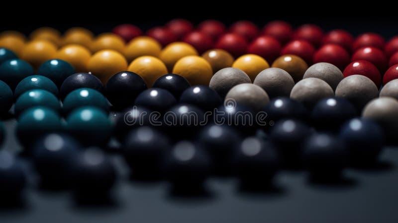 A Bunch of Different Colored Marbles on a Table, AI Stock Illustration ...