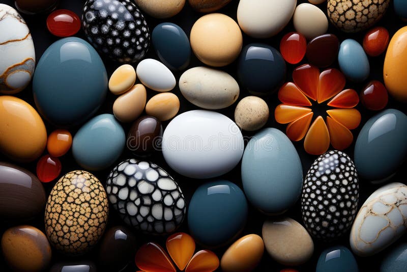 A Bunch of Different Colored Rocks and Pebbles. Stock Illustration ...