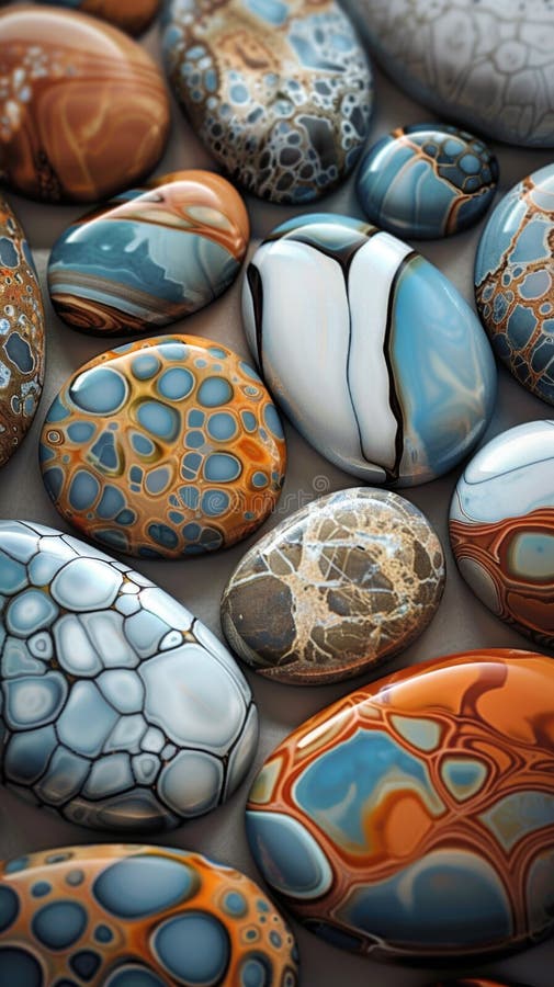 A Bunch of Different Colored Rocks on a Table Abstract Natural ...