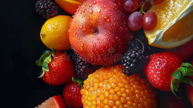 A Bunch of Different Fruits are Arranged on a Table Stock Photo - Image ...