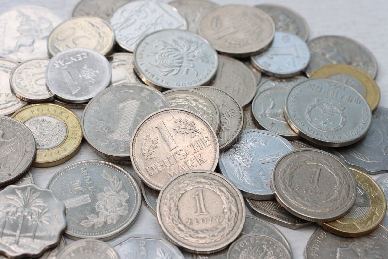 Horizontal Photo of White Coins. Stock Image - Image of wages, savings ...