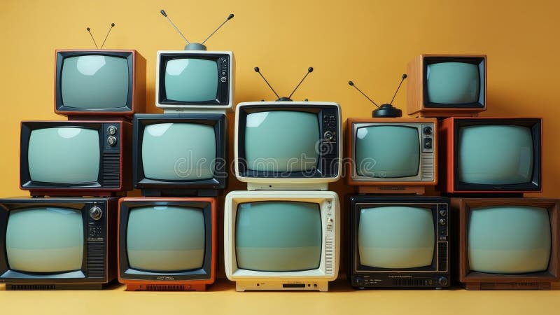 A Bunch of Different Retro TVs Stock Image - Image of antique, bunch ...