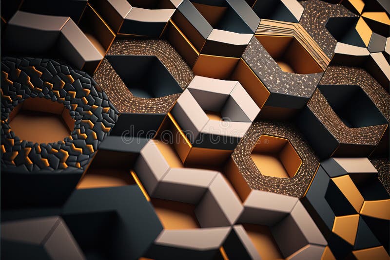 A Bunch of Different Shapes and Sizes of Hexagonal Objects on a Black ...