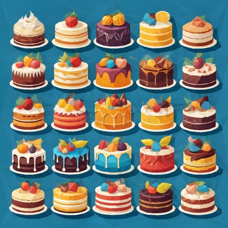 A Bunch of Different Types of Cakes on Plates, Amazing Food ... A Bunch of Different Types of Cakes on Plates, Amazing Food ...