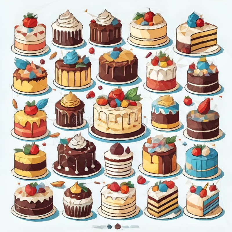 A Bunch of Different Types of Cakes on Plates, Amazing Food ...