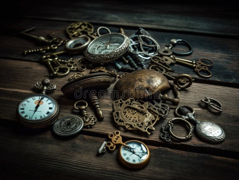 A Bunch of Different Types of Clocks on a Table. AI Generative Image ...