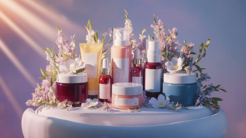 A Bunch of Different Types of Cosmetics and Lotions are on a Table, AI ...