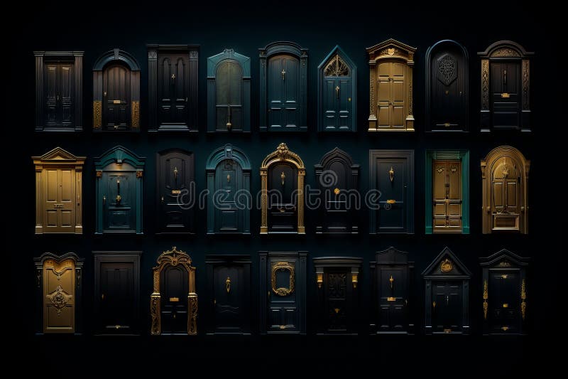 Bunch of Doors that are All Different Colors and Sizes in Row ...