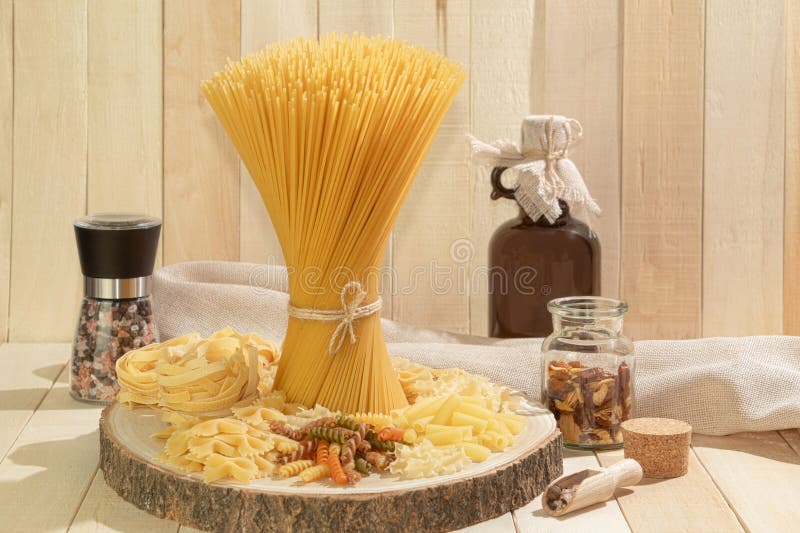 Spaghetti Dry, a Bunch of Spaghetti Tied with a Rope Stock Image ...