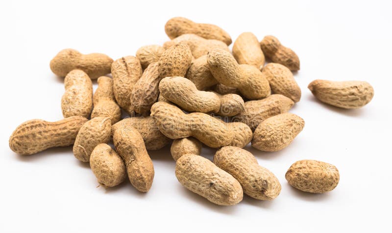 Bunch of Ecological Peanuts on a White Background Stock Photo - Image ...