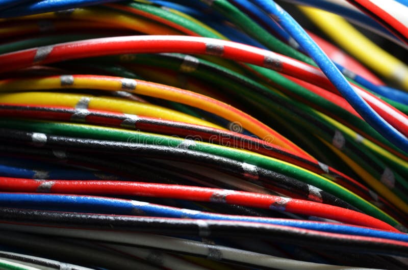 The Bunch Of Electric Wires Of Different Colors Are Very Much ...