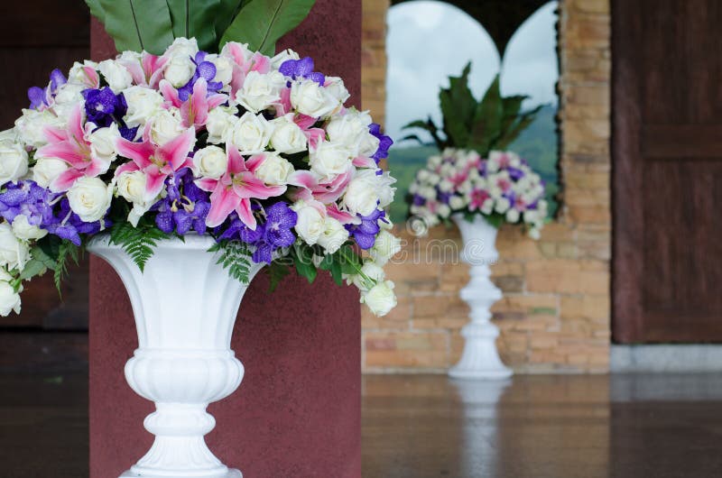 Floral Ceramic Decorate in Thai Style Stock Photo - Image of buddhist ...