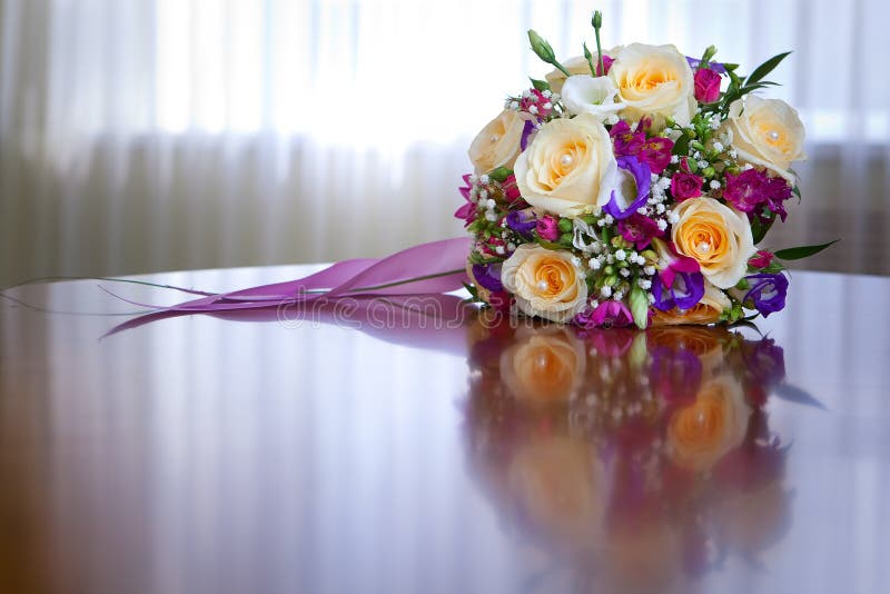 Bunch of Flowers for the Bride Stock Image - Image of pink, pearl: 18130895