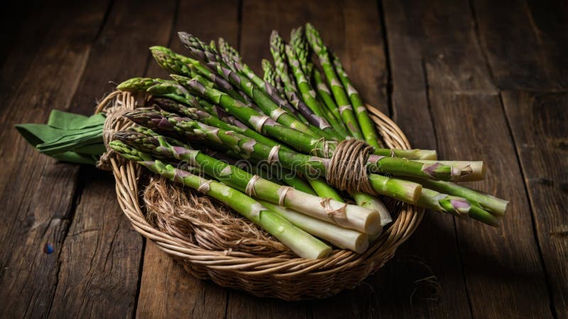 Bunch of Fresh Asparagus Tied Together with a String Stock Illustration ...