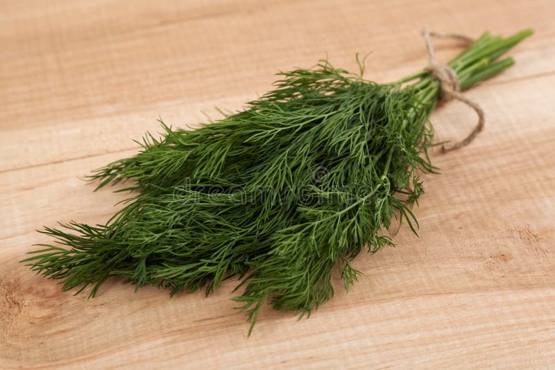 Bunch of Fresh Dill on a Wooden Board Stock Photo - Image of color ...