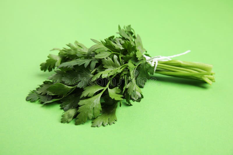Bunch of Fresh Parsley on Color Background Stock Photo - Image of green ...