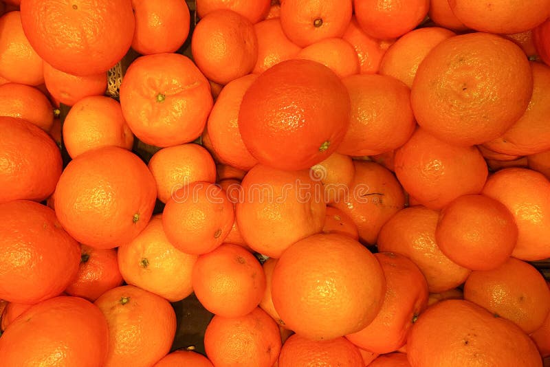 Bunch of Fresh Mandarin Oranges on Market Stock Photo - Image of juice ...