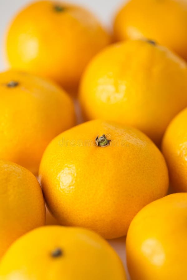 Bunch of Fresh Mandarin Oranges on Market. Tangerine Macro Stock Image ...