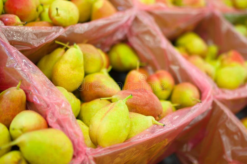 Bunch of Fresh Pears in Boxes Stock Image - Image of fresh, customer ...