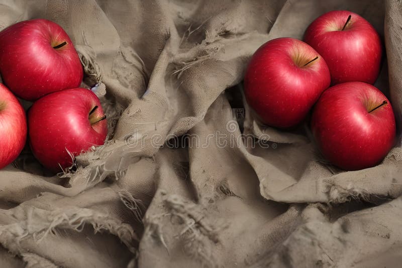 Bunch of Fresh Red Apples Background Stock Illustration - Illustration ...