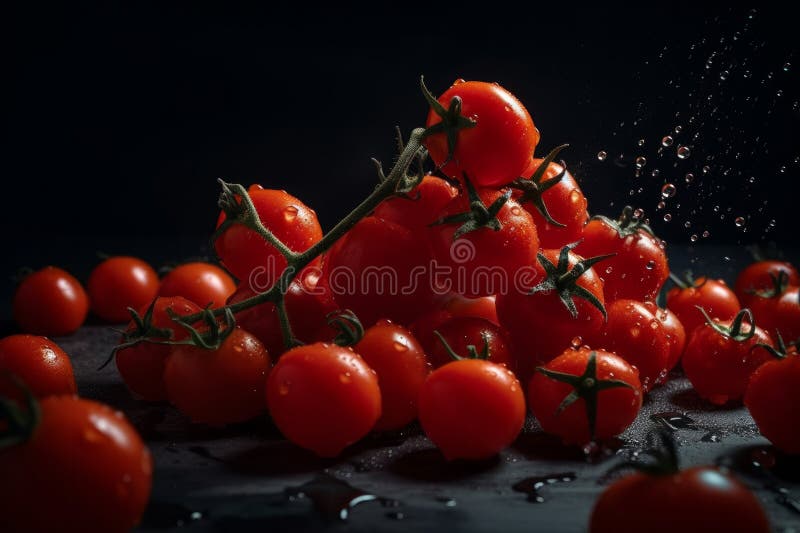 Bunch of Fresh, Red Tomatoes. Generative AI Stock Photo - Image of ...