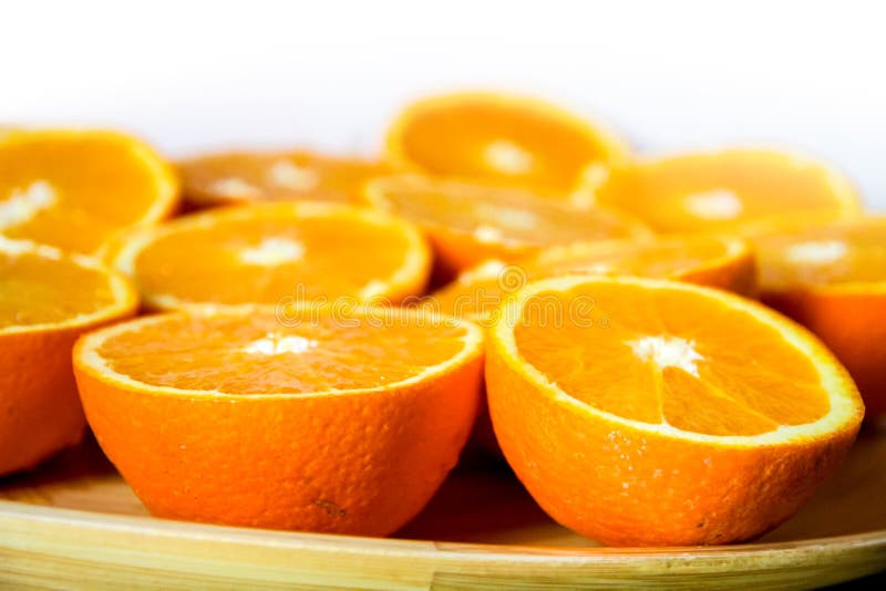 Bunch of Fresh Sliced Oranges on a Tray Stock Image - Image of ...
